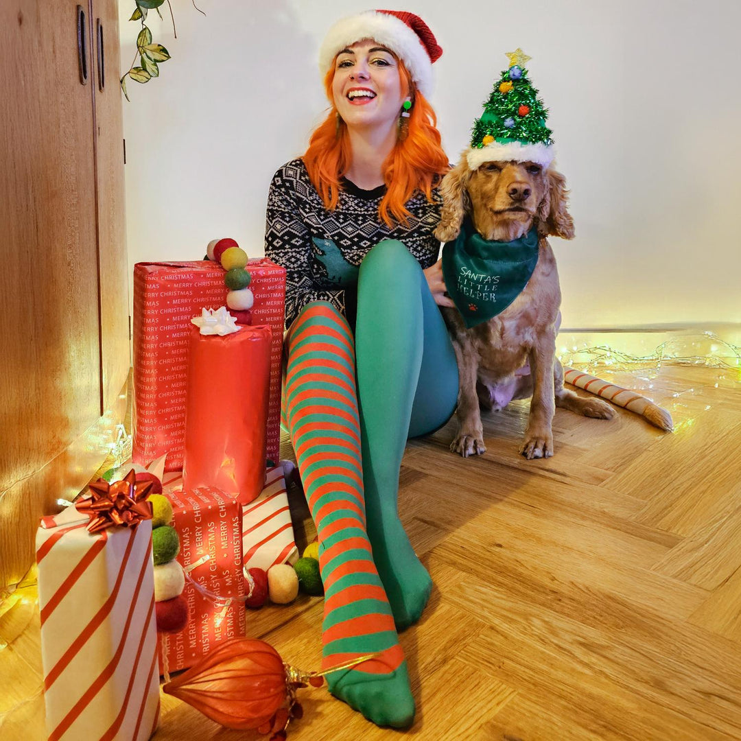 Duo Elf Mismatched Christmas Tights | Snag – Snag EU